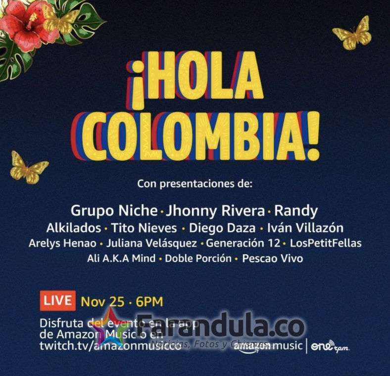 Este jueves, ¡Hola Colombia! Primer Concierto Gratuito de Amazon Music ...