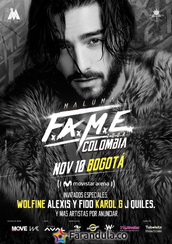 Invitados de lujo para el concierto de Maluma en Bogotá | - Farandula ...
