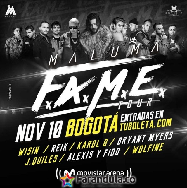 Horarios y recomendaciones generales para el concierto de Maluma en Bogotá